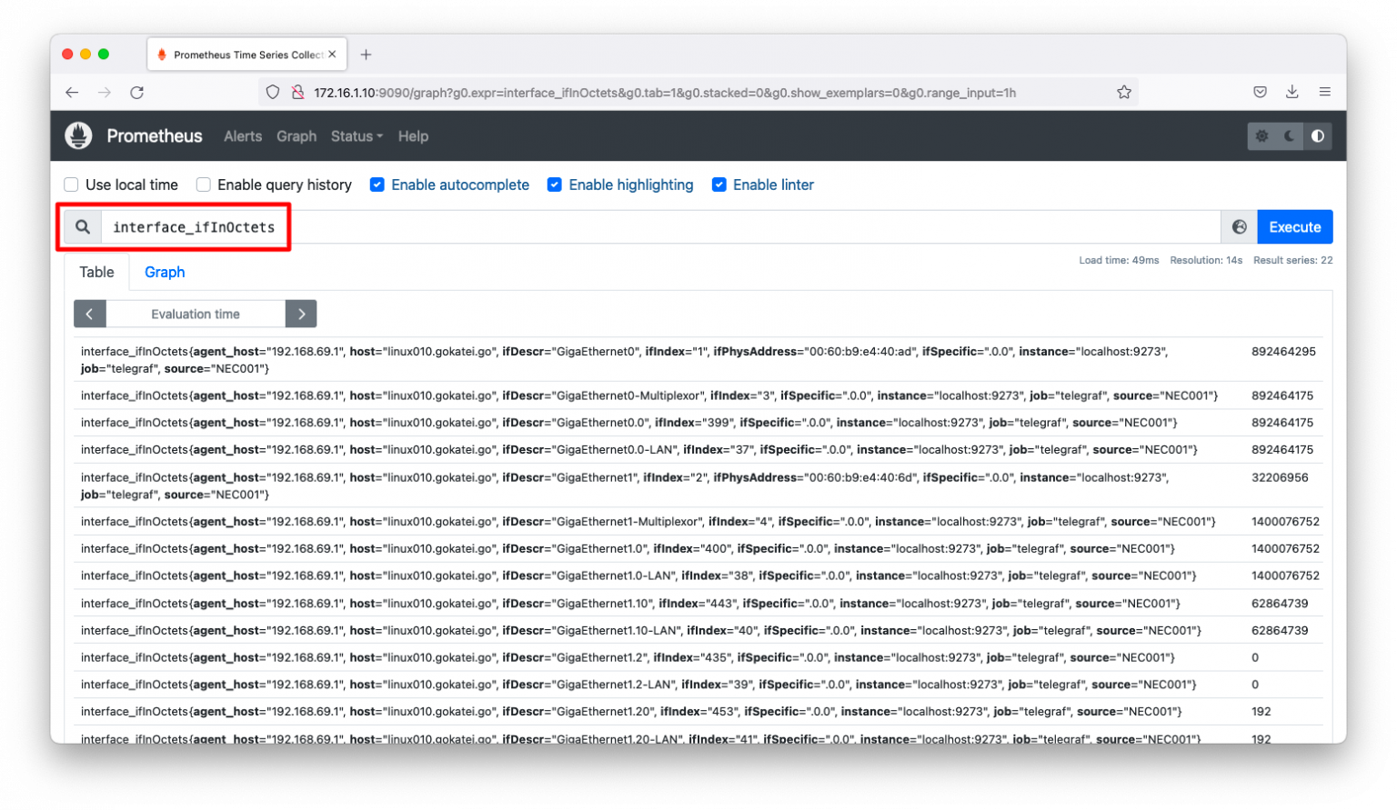 Prometheus Telegraf連携 | ネットワークチェンジニアとして